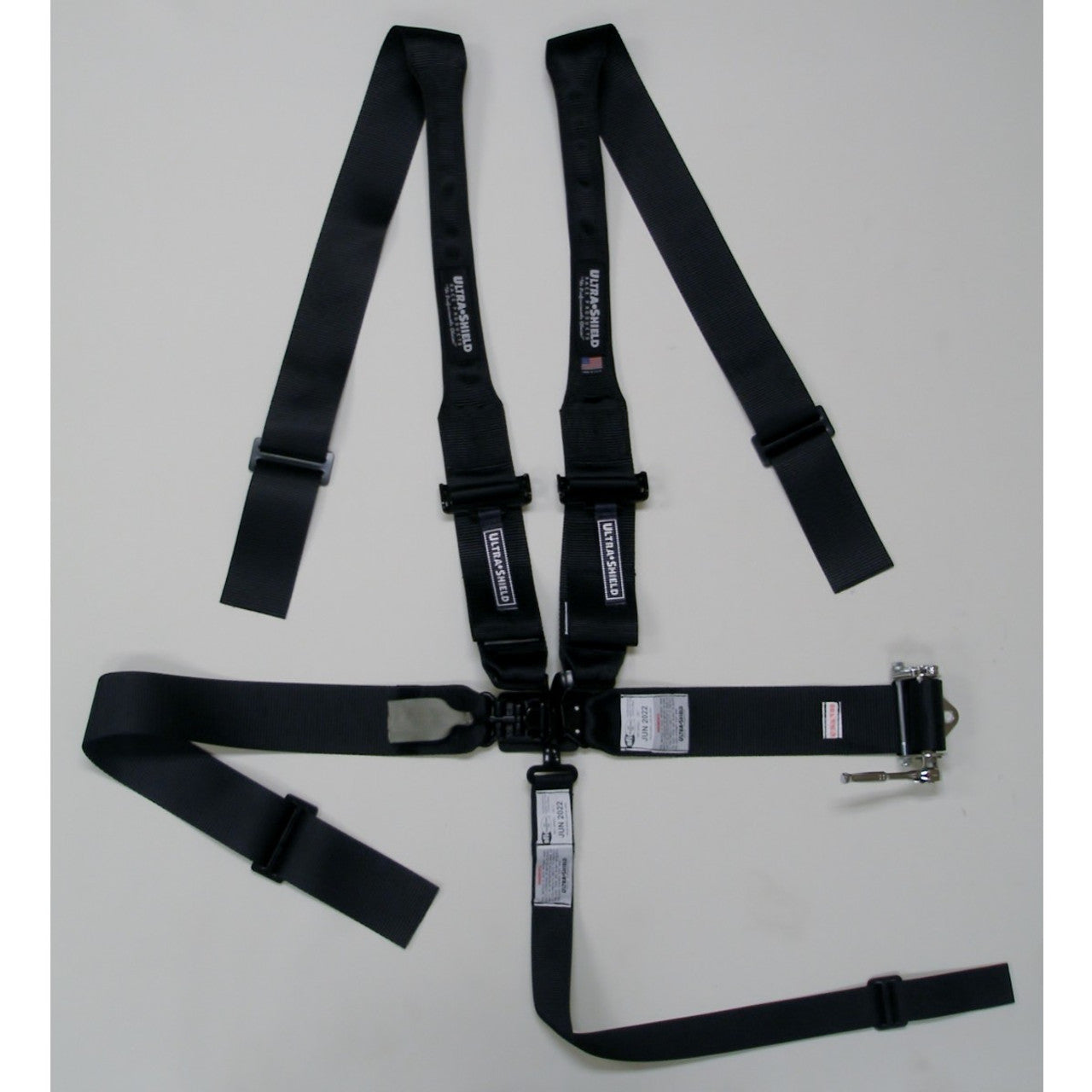 Ultra Shield Racing Harness Belts Black Latch and Link Ratcheting HANS ...